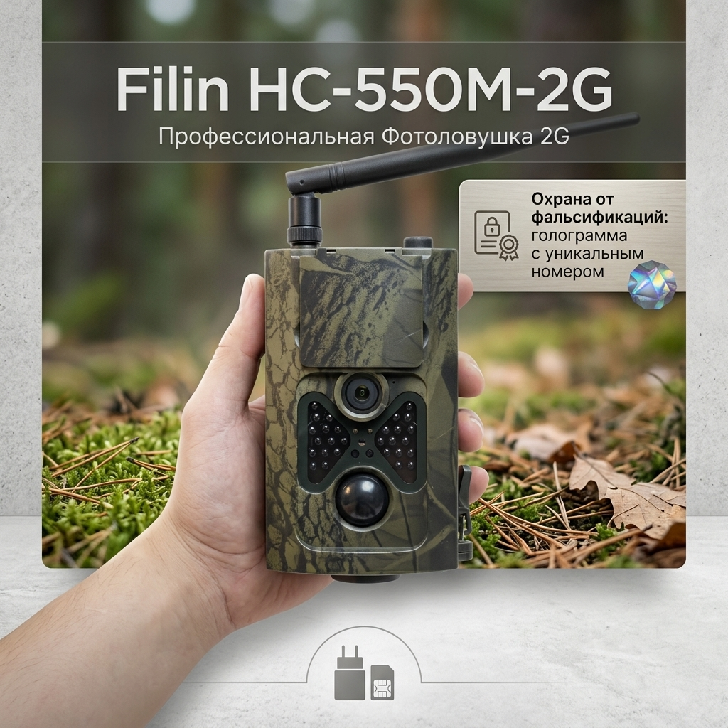 Фотоловушка для охраны и охоты - Filin HC-550M-2G (с голограммой)