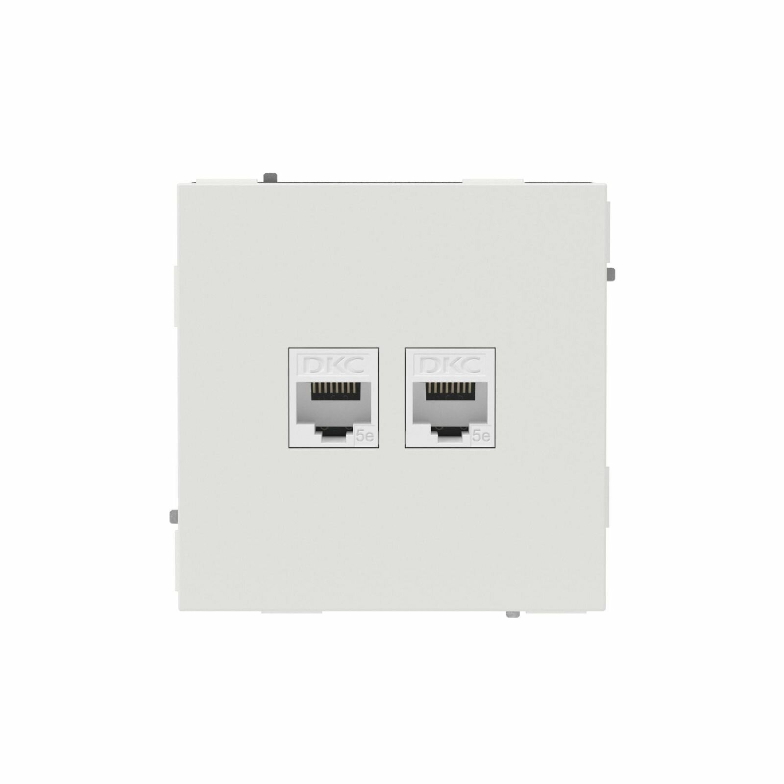 Компьютерная розетка rj-45 без шторки, кат.5е двойная, kant, белый песок
