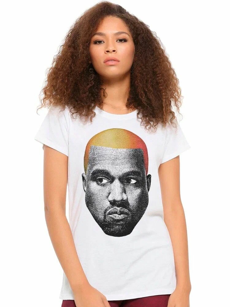 Футболка Dream Shirts Канье Уест / Kanye West / Женская белая 2XL