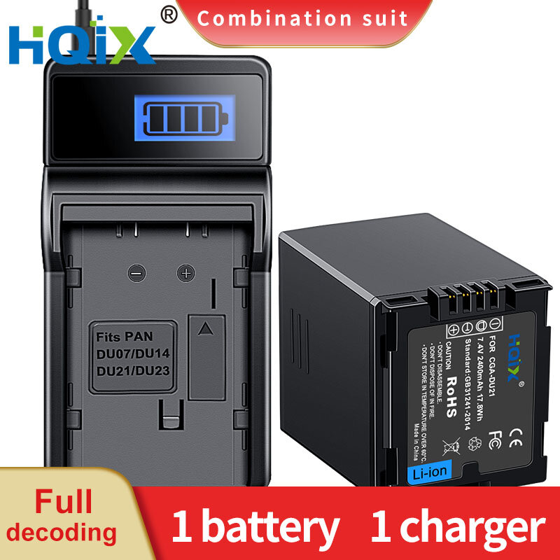 HQIX для Panasonic SDR-H18 H20 H250 PV-GS39 GS400 GS50 GS500 GS55 GS70 GS75 GS80 GS85 GS59 GS65 камера CGA-DU21 зарядное устройство Аккумулятор