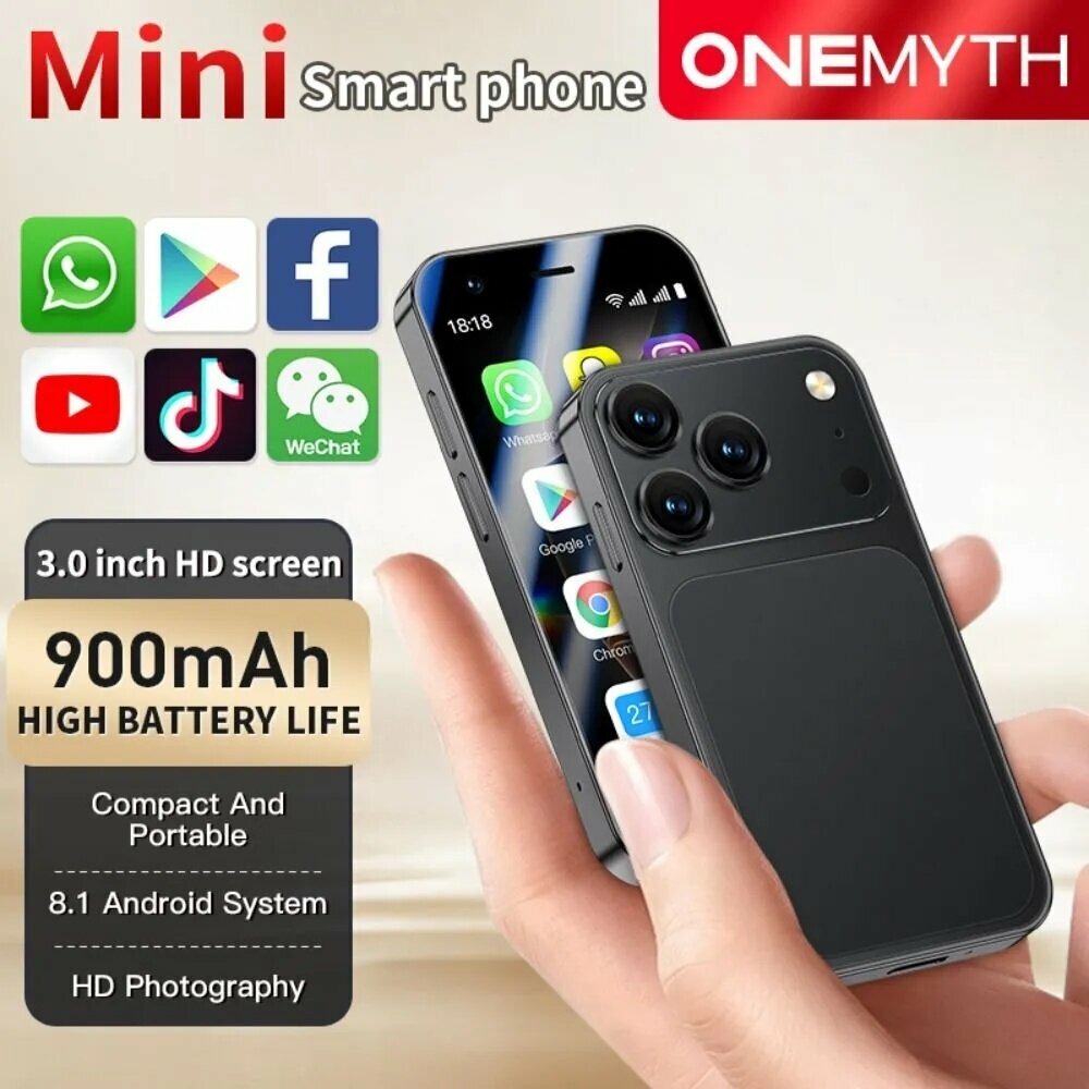 Смартфон MINI 17 Pro Max : 3G ОС Android, 2 ГБ ОЗУ + 16 ГБ Встроенной Памяти, GPS, WiFi, Две SIM-карты С Режимом Двойного Ожидания, 3,0-дюймовый Дисплей