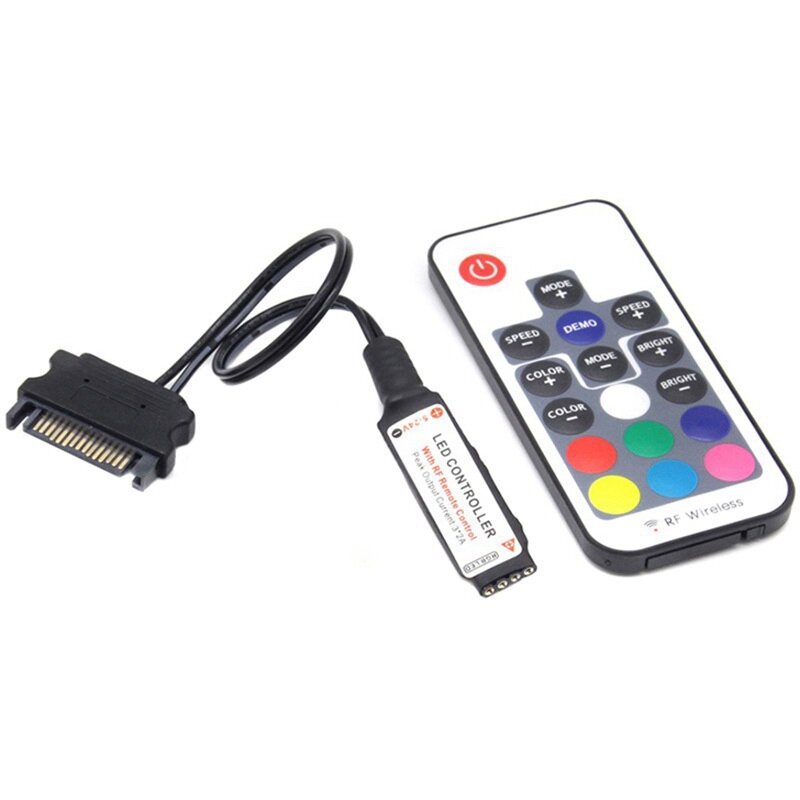 RF17 Ключи удаленного DC 12V Беспроводной контроллер SATA RGB для ПК Корпус компьютера 5050 Светодиодная лента