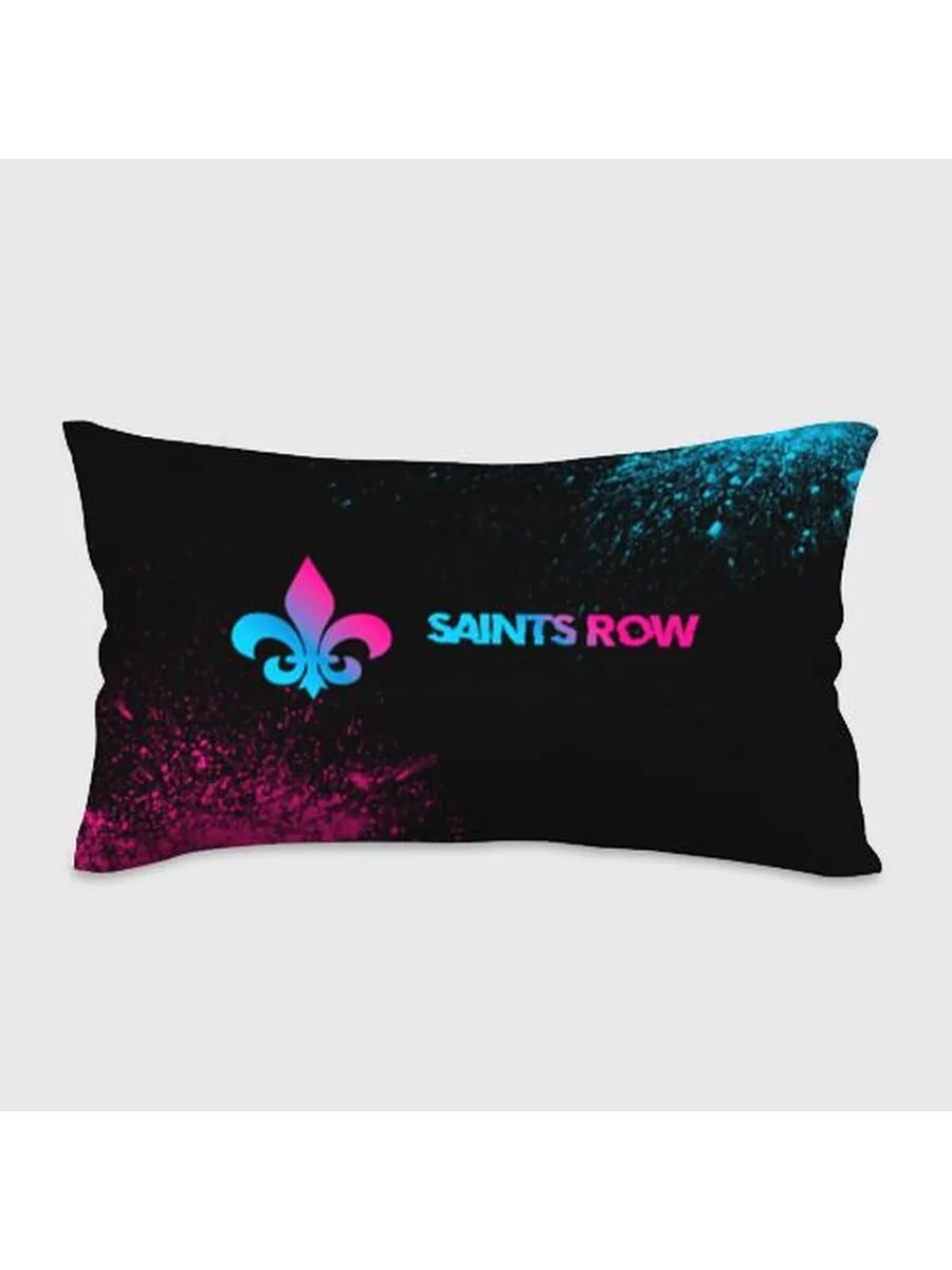Saints Row - neon gradient: надпись и символ Подушка