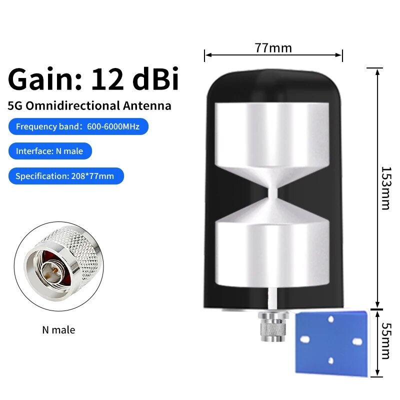 Всенаправленная антенна HU473-1 5G/4G/GMS/LTE 12dBi N male