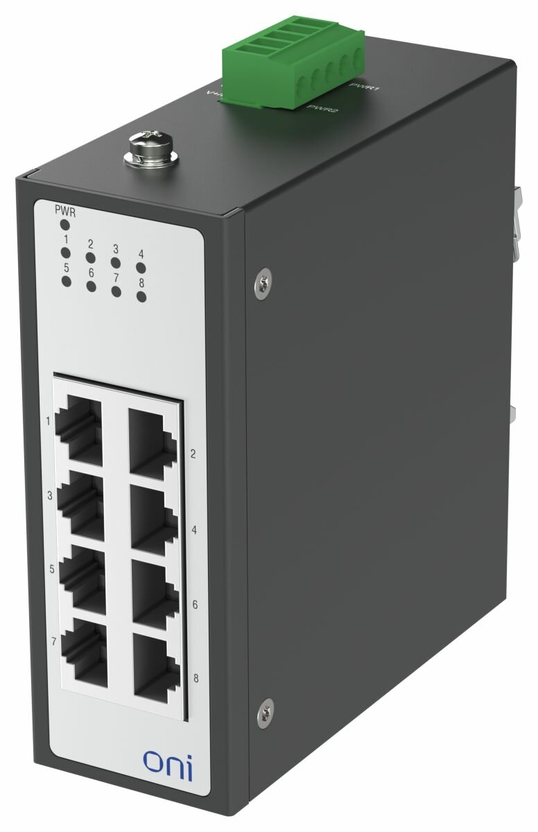 Коммутатор промышленный неуправляемый ISU-430 Ethernet 8 портов 10/100BaseT разъем RJ45 24В AC/12/24/48В DC с резервированием ONI ISU-430-8FE00000000