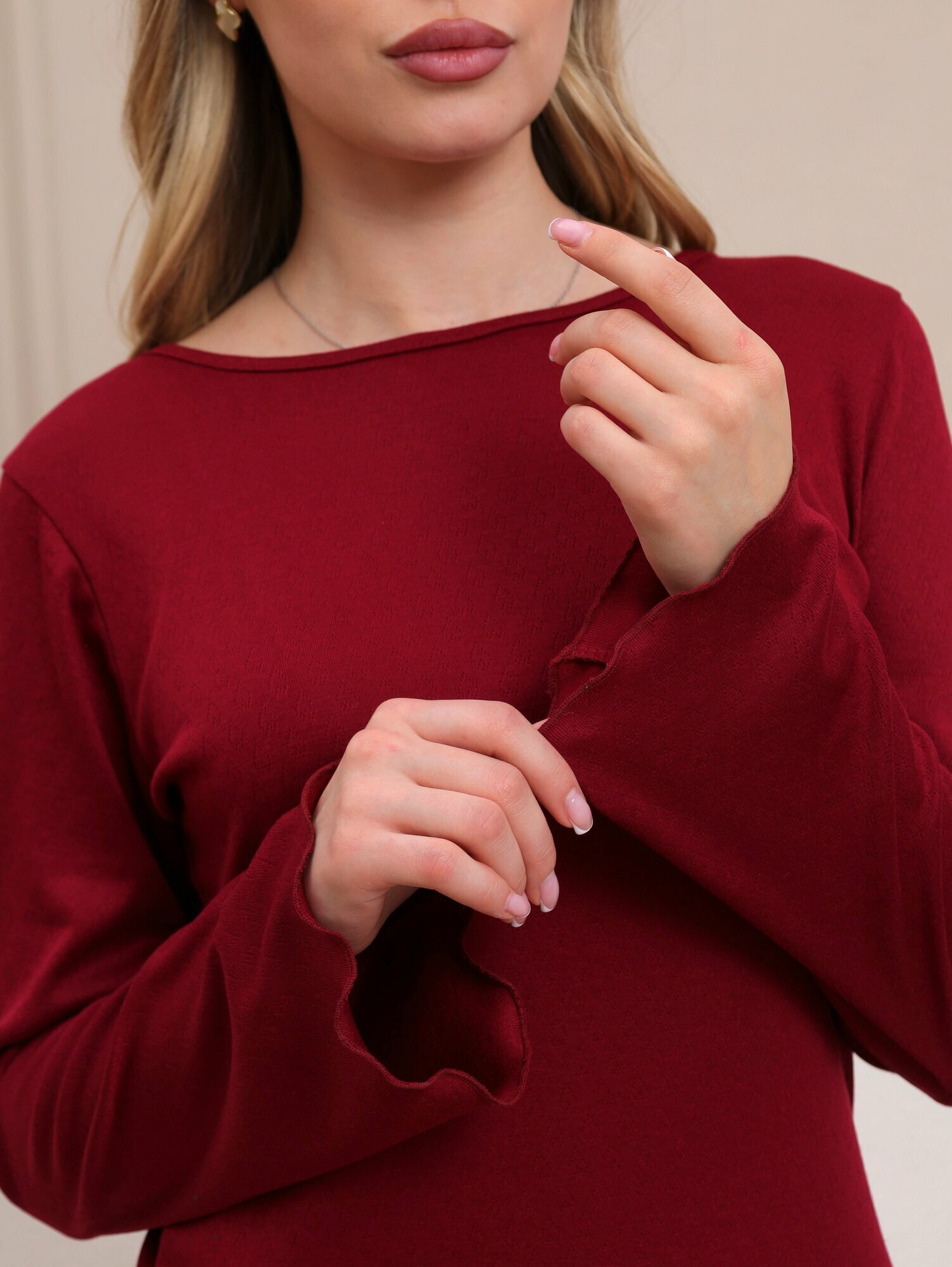 Платье BUY-TEX.RU домашнее женское, размер 42-44, бордо — фото 1
