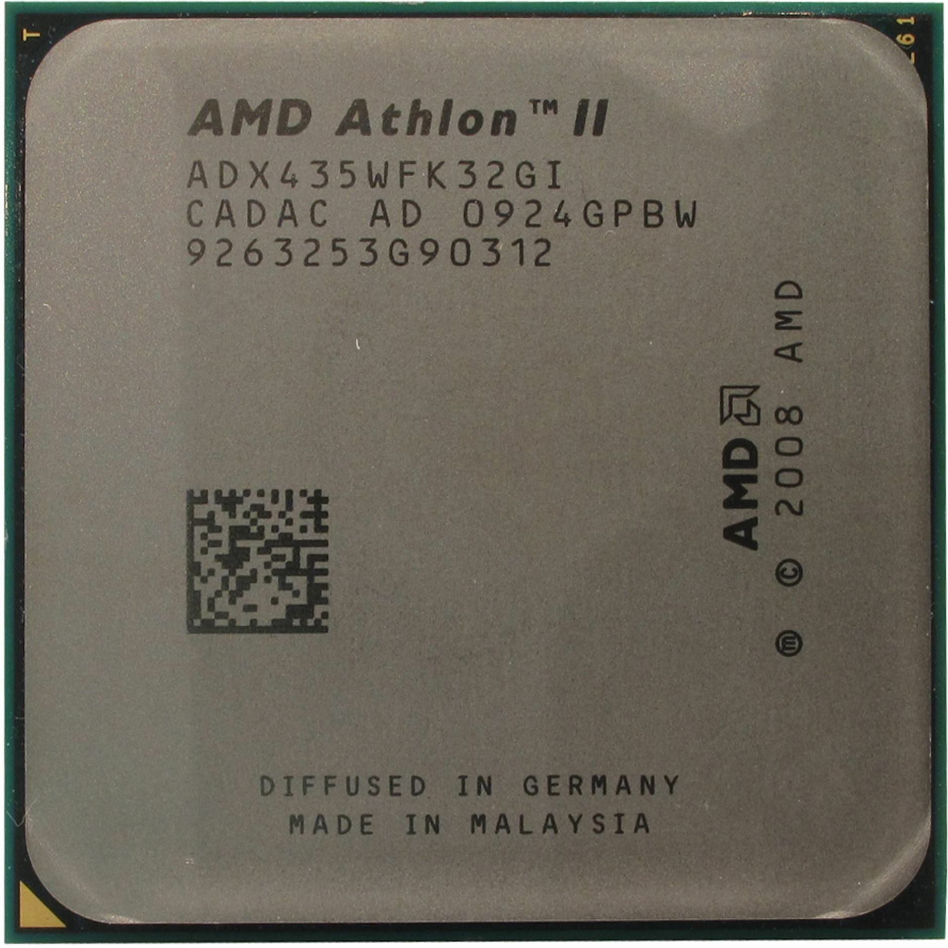 Процессор AMD Athlon II X3 435 (ADX435WFK32GI) OEM - AM3, 3 х 2900 МГц, L2 - 0,5 МБ, L3 - нет, 2хDDR3-1333 МГц, TDP 95 Вт