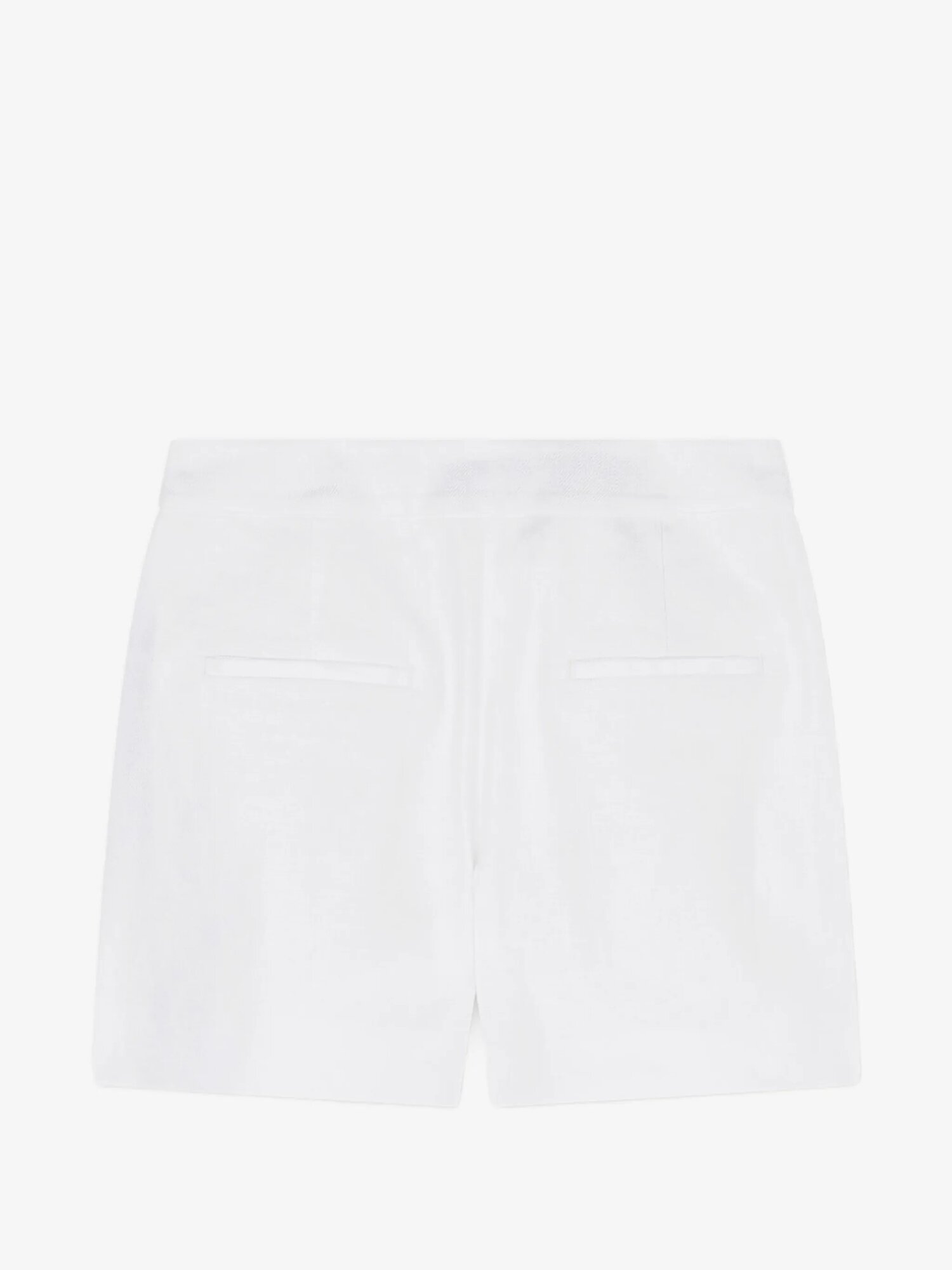 Шорты Armani Exchange Pleated button-fastening linen shorts, размер 6, бежевый/белый — фото 1