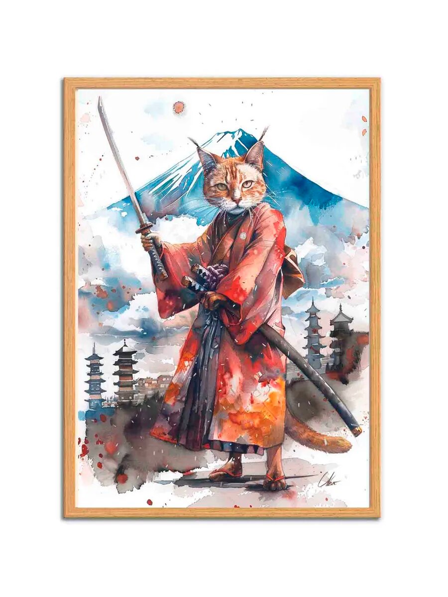 Мэнский кот-самурай 5, Плакат 30x42см