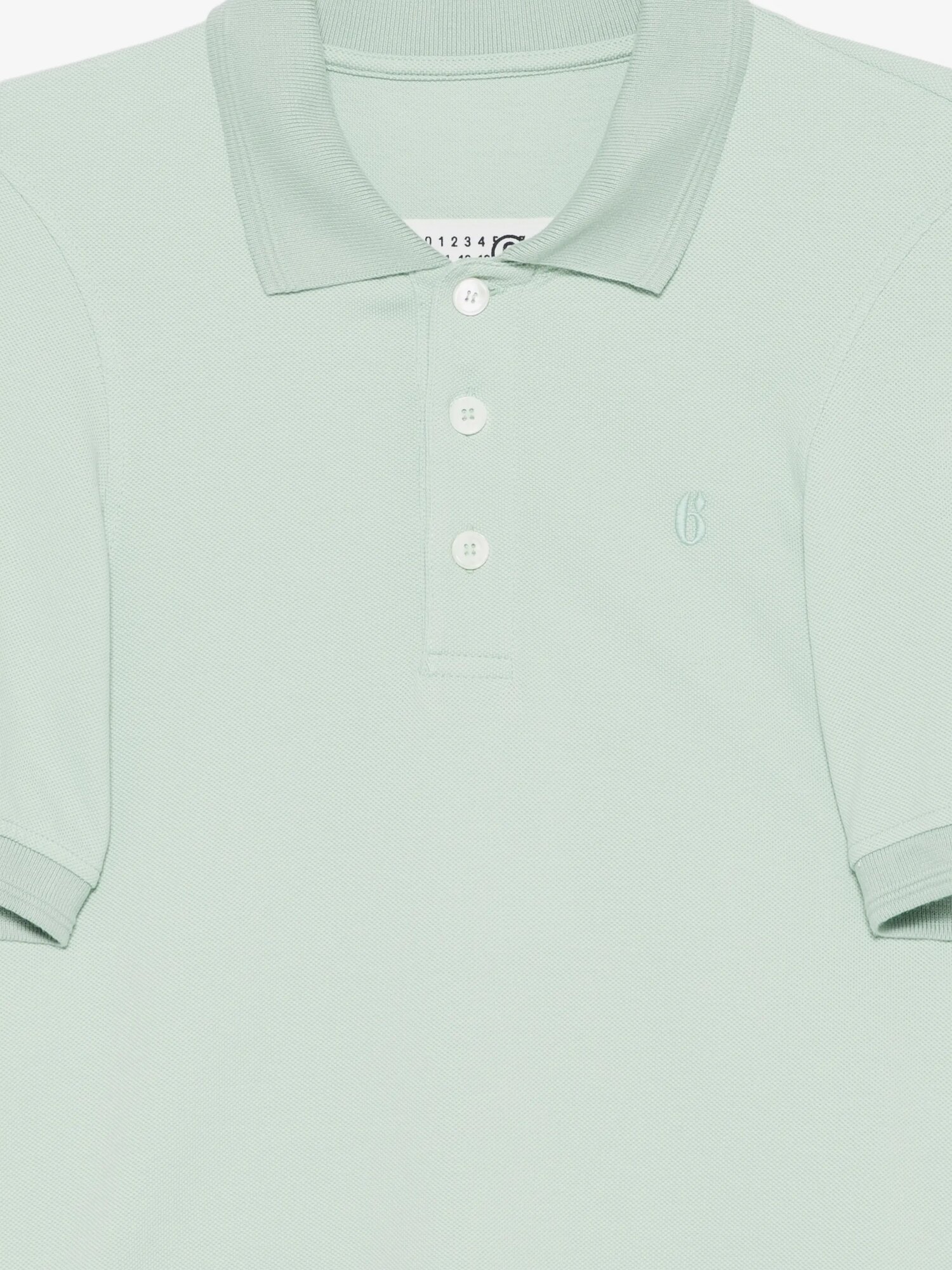 Рубашка MM6 Embroidered-logo polo shirt, размер 38, зеленый — фото 1