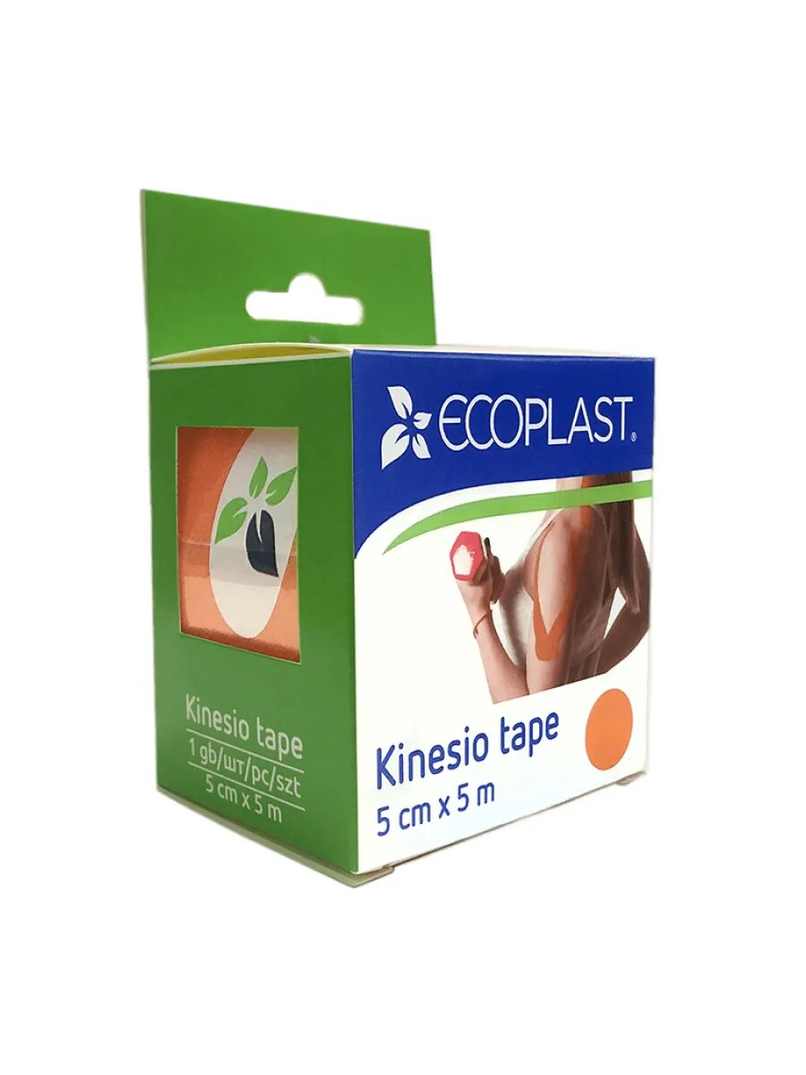 Ecoplast Кинезио тейп 5см х 5м оранжевый 1 шт