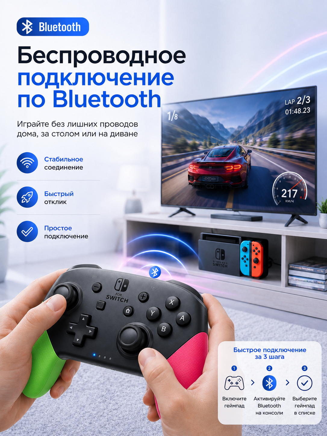 Nintendo Геймпад Switch Pro Геймпад Wireless Controller Bluetooth — фото 1
