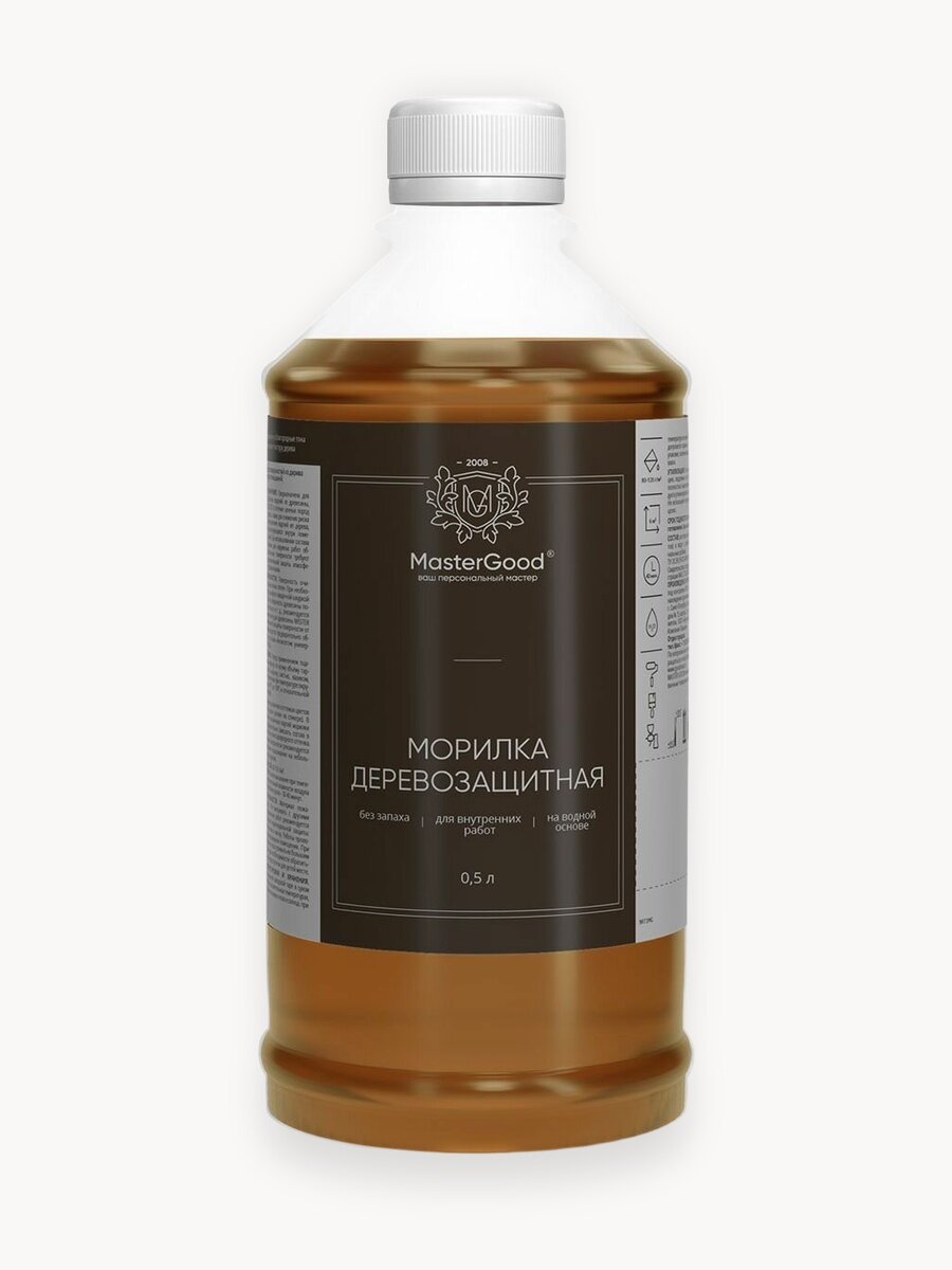 Морилка для дерева водная, пропитка для дерева без запаха MasterGood (0,5 л) Сосна