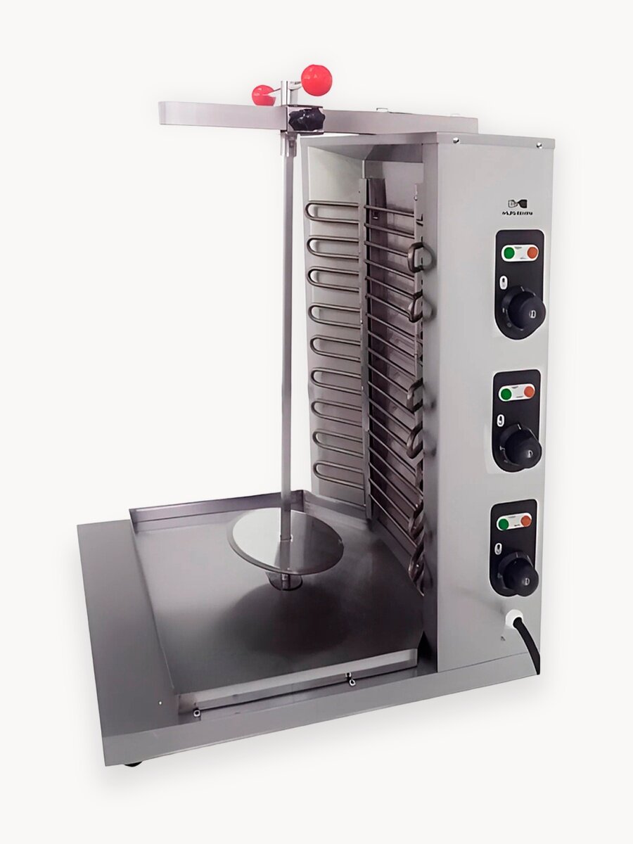 Аппарат для шаурмы HURAKAN HKN-GRM30, гриль, 6 кВт, нержавеющая сталь, 3 зоны нагрева, без электропривода