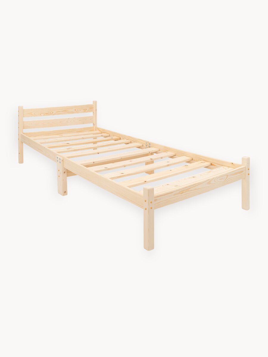 Кровать деревянная "Форест" 90х200 см с реечным основанием из массива сосны RM Маркет