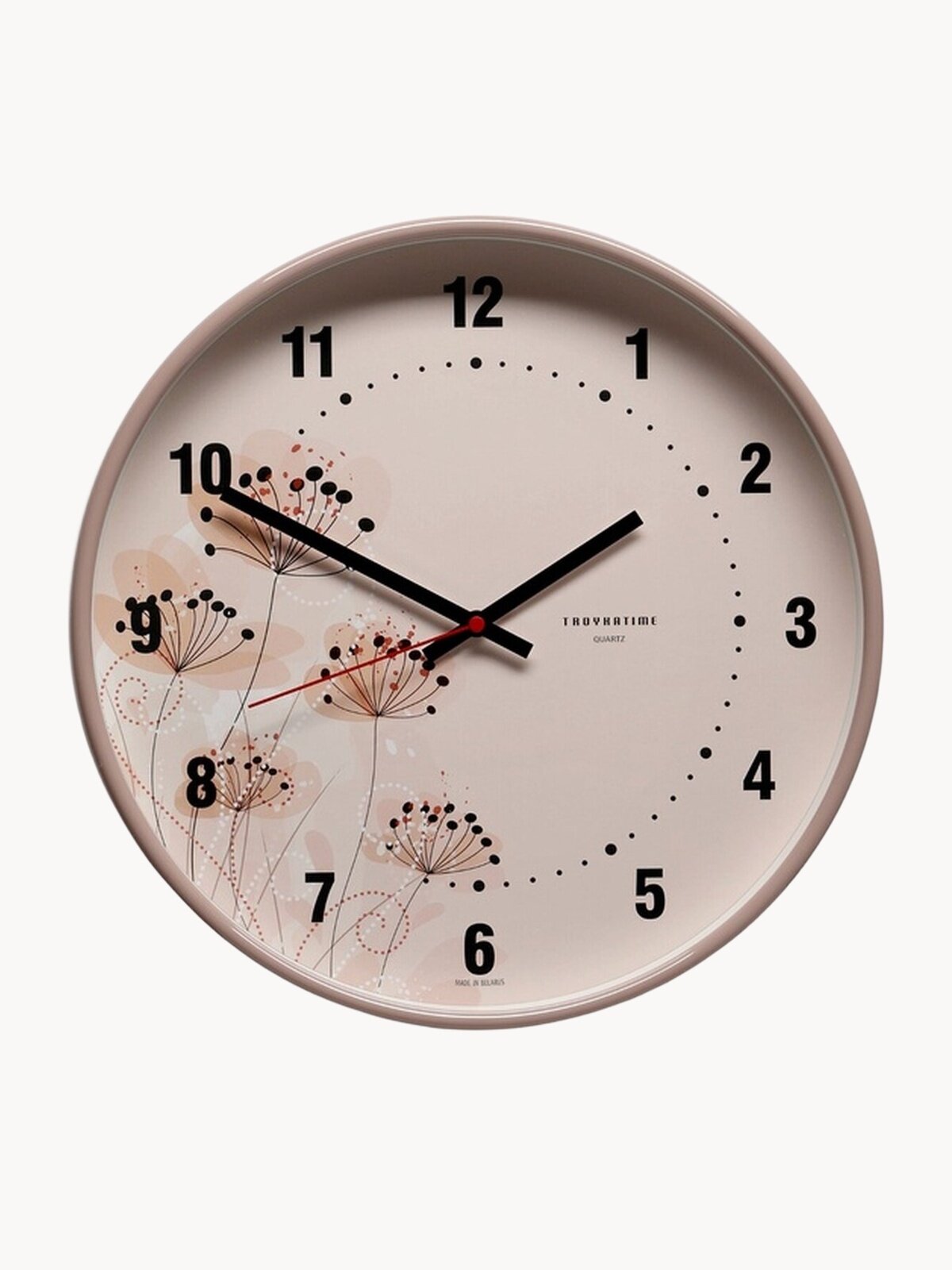 Часы настенные TROYKATIME "Полевые цветы", кварцевые, бесшумные, плавный ход