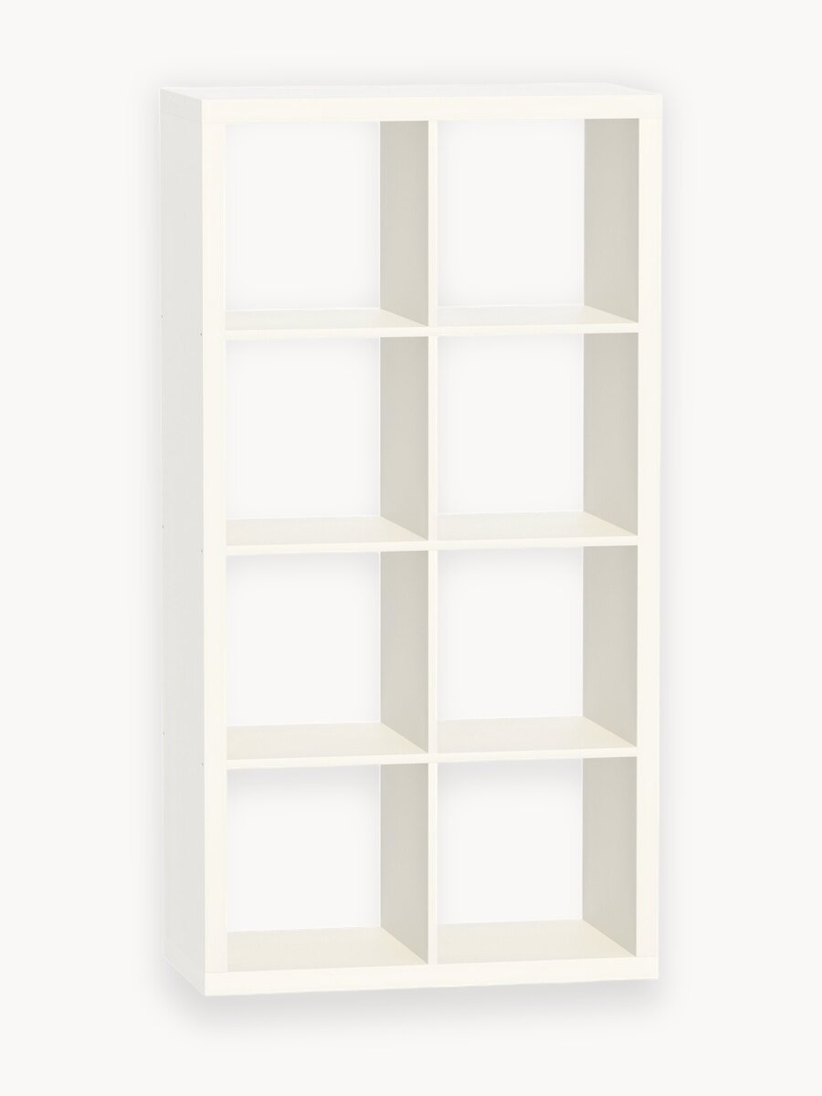 Стеллаж Экен 8 ячеек, ШхГхВ 77х39х147см, лхдф, сотовое наполнение, белый