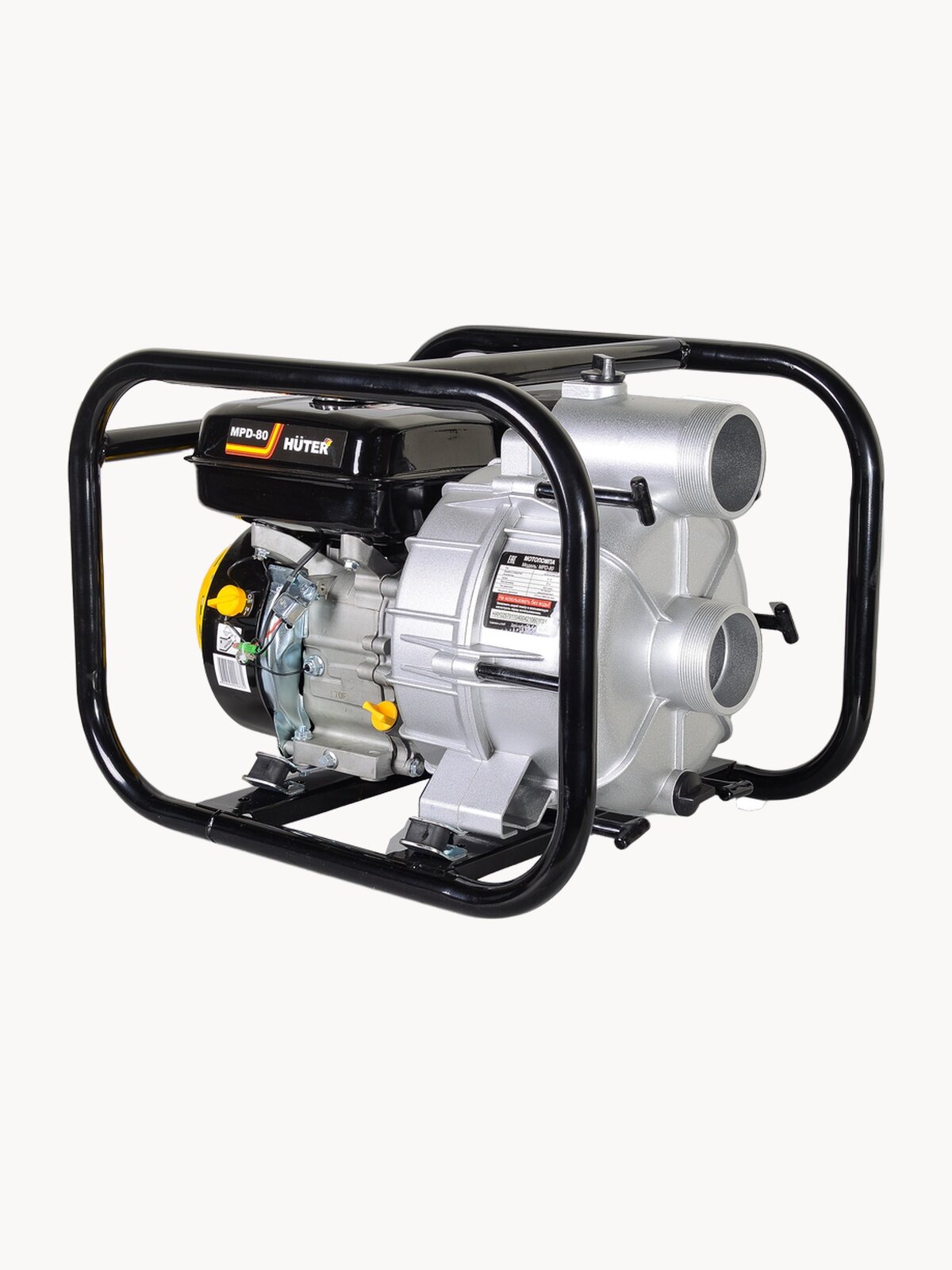 Мотопомпа бензиновая, HUTER MPD-80, центробежная, самовсасывающая, для грязной воды