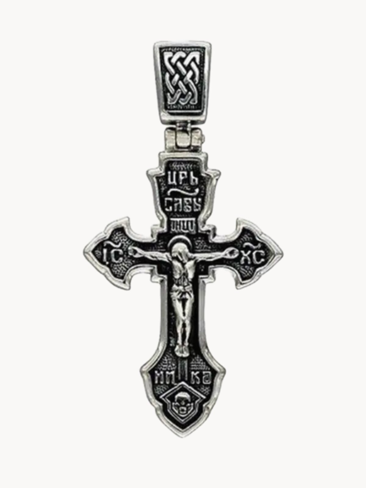 Крестик, серебро, 925 проба, гравировка, чернение