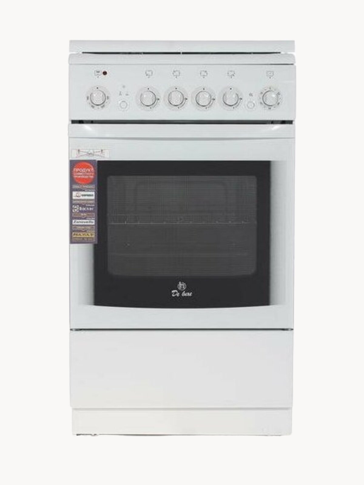 Комбинированная плита De luxe 506040.00 гэ 50 см, 54 л, 4 конфорки, белый
