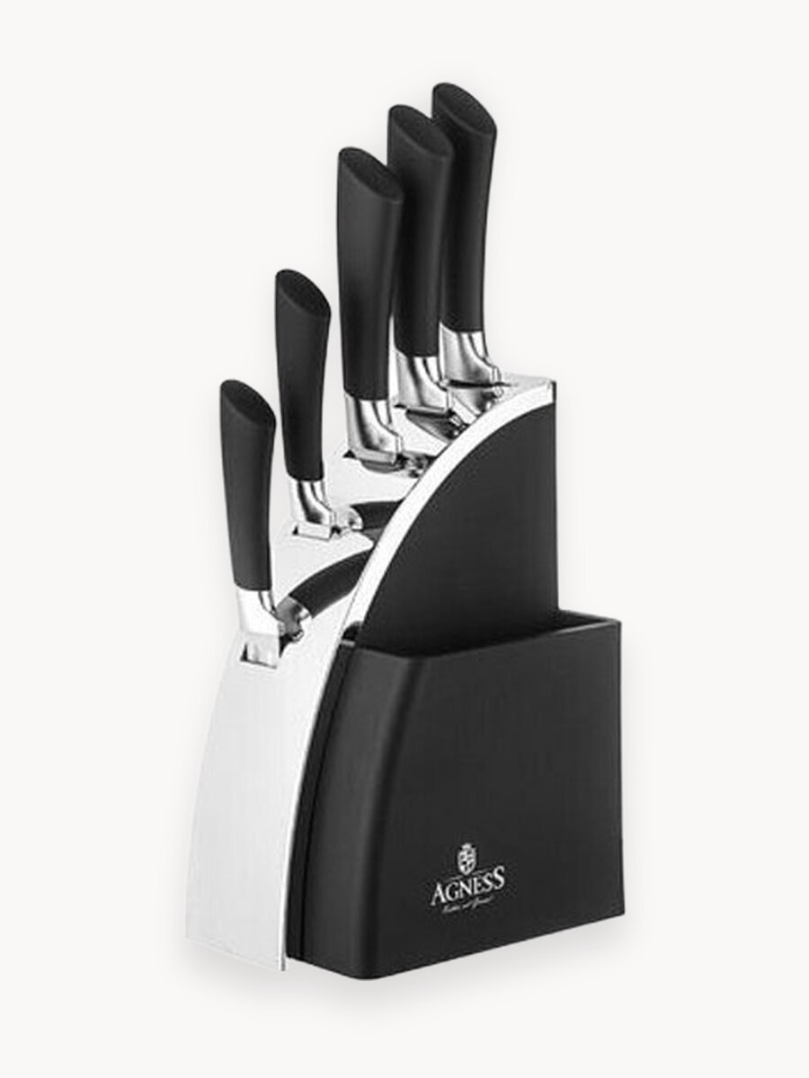 Набор ножей Agness на пластиковой подставке, 6 предметов (911-744)