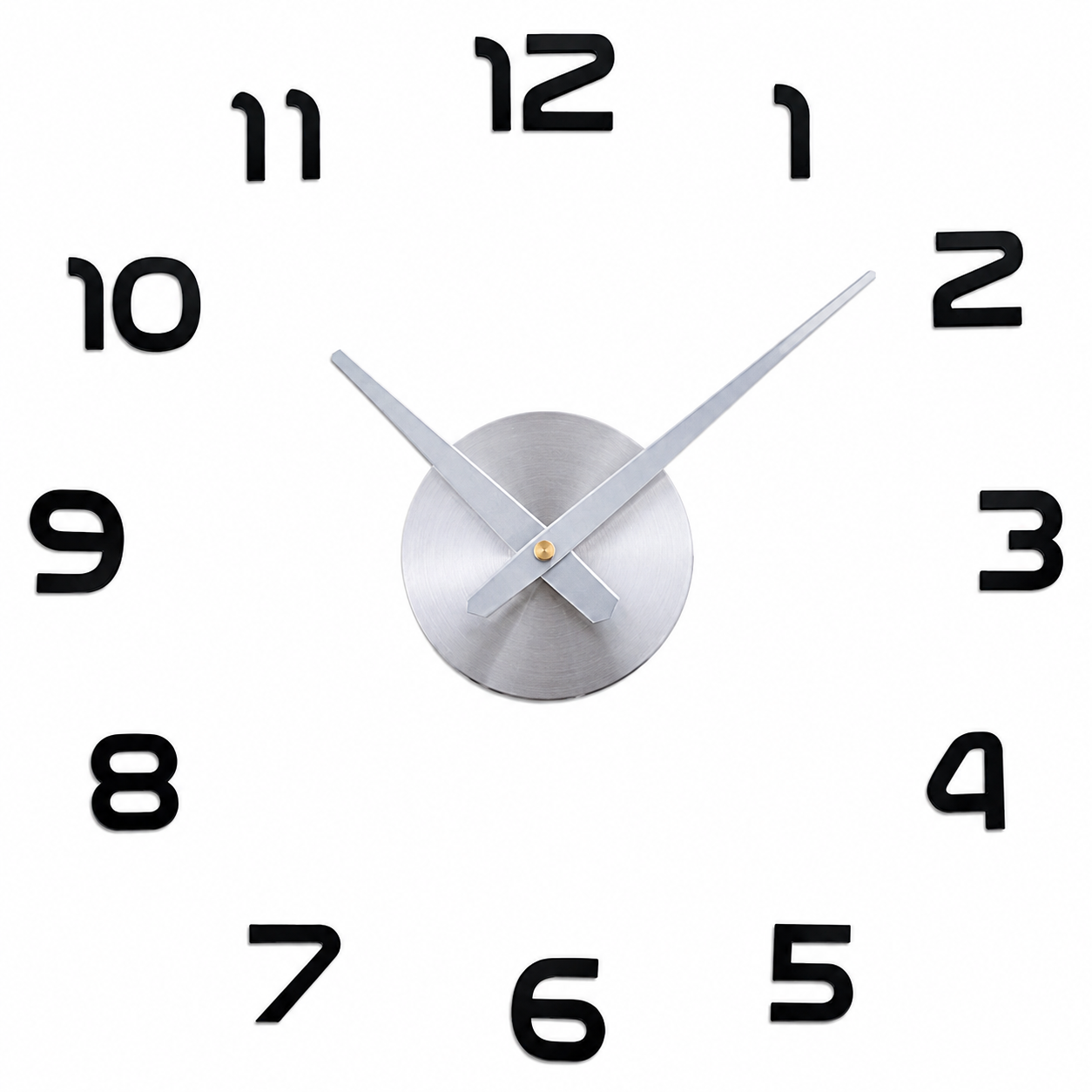 Настенные часы diyclock, акриловые, черные цифры, серебряные стрелки, 50-70 см