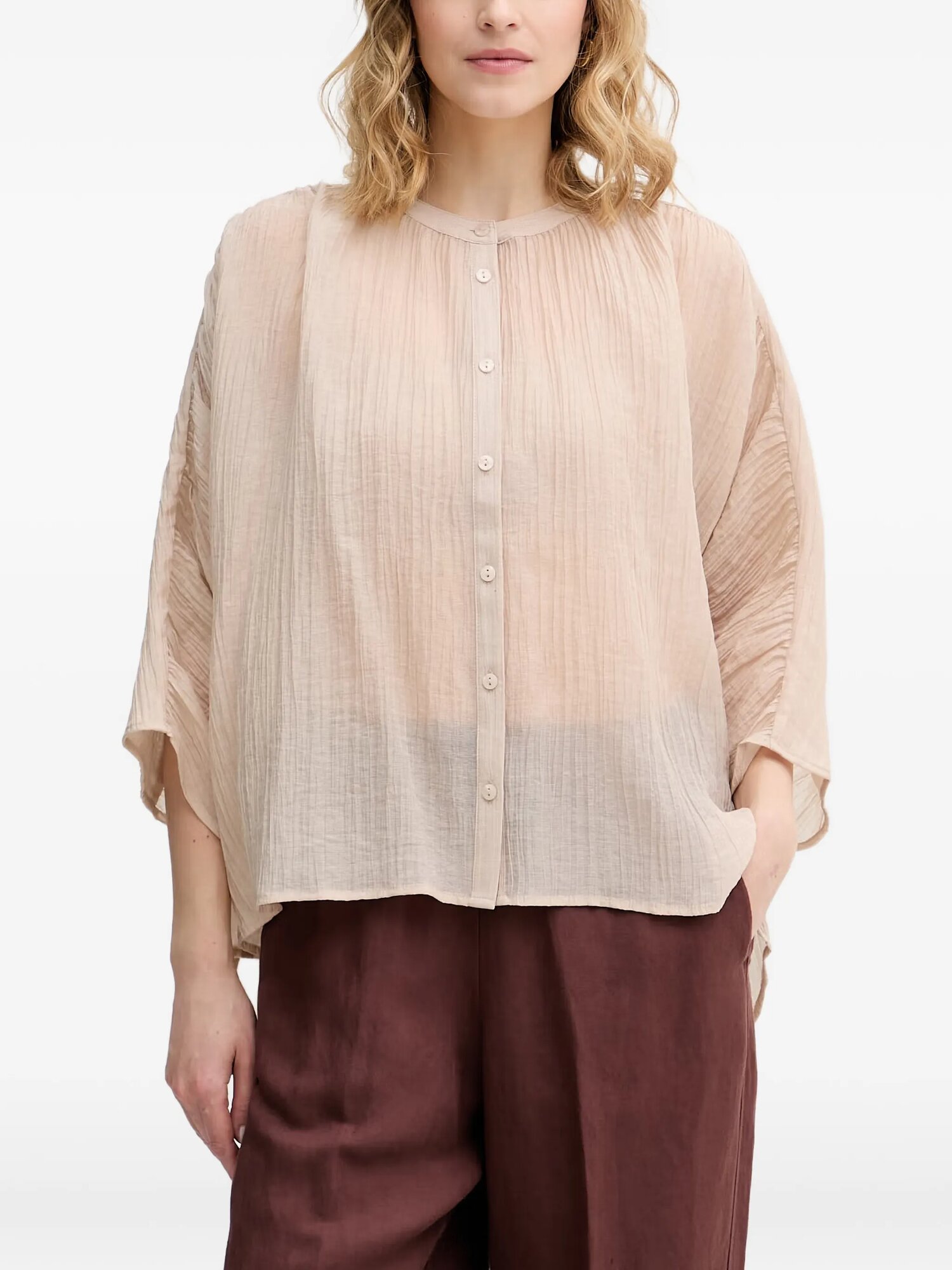 Блуза Crinkled-effect button-up blouse
