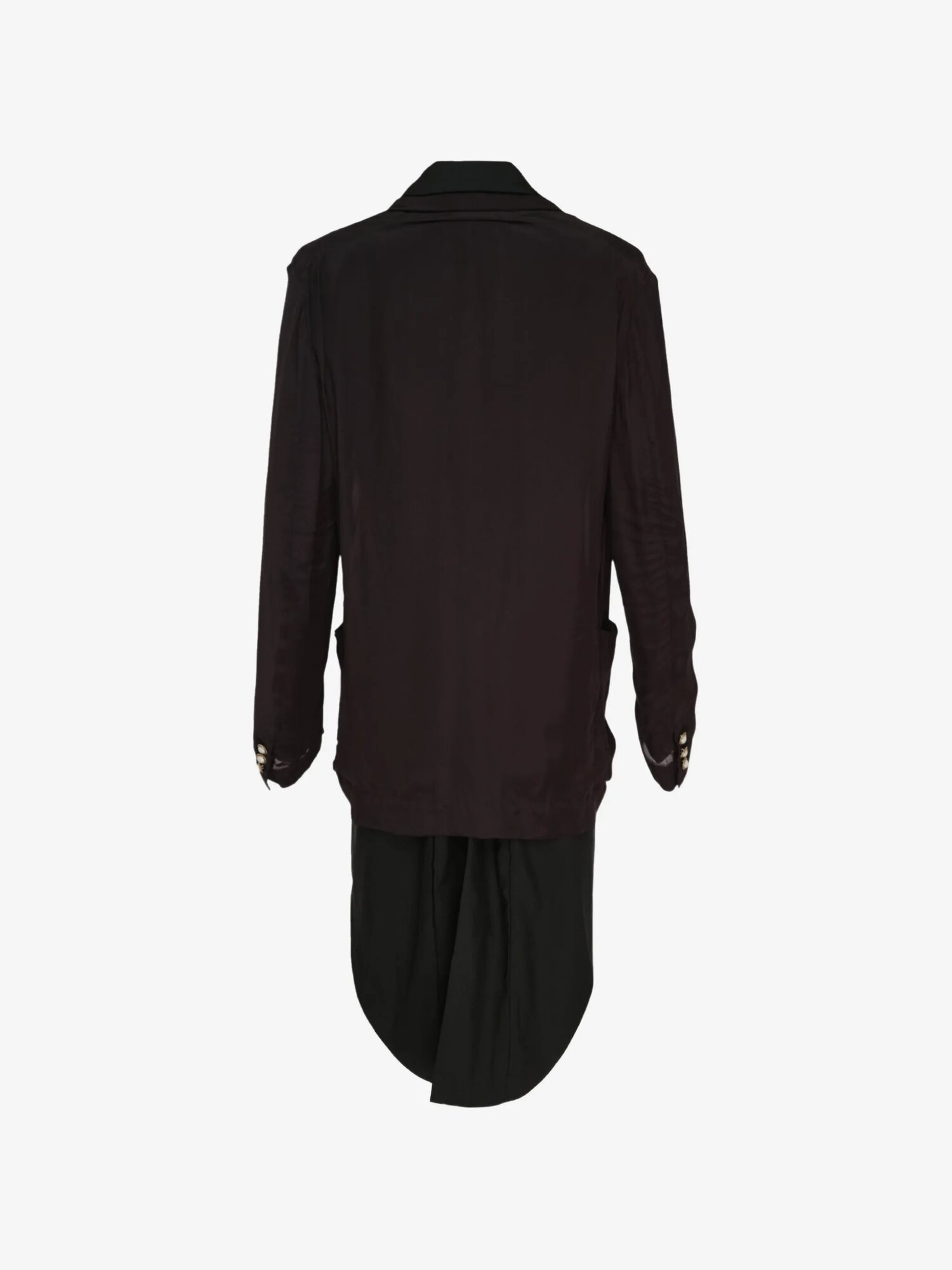 Пиджак COMME des GARCONS Tailored longline pointed-hem blazer, размер 44, черный — фото 1