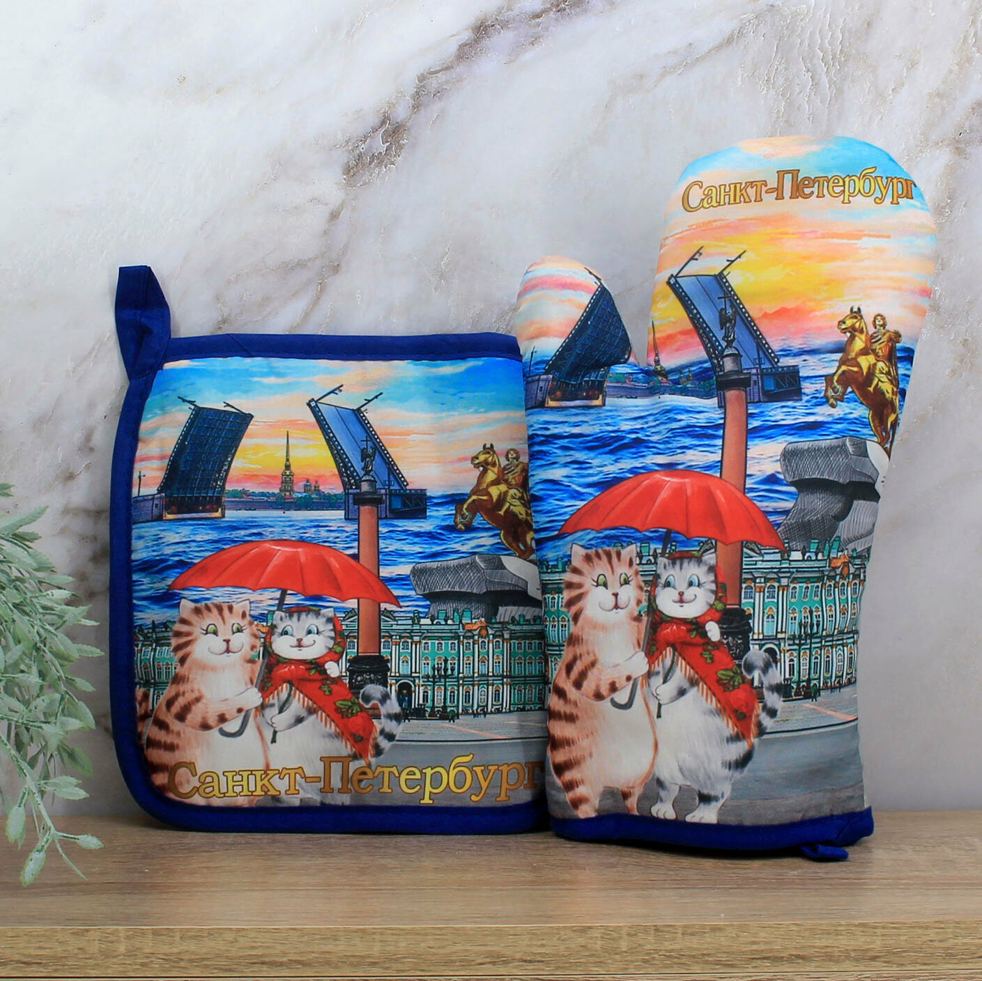 Сувенирные прихватки " Санкт-Петербург " , цвет разноцветный с котами