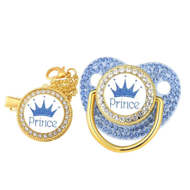 Соска-пустышка "Princess/Prince Crown", с зажимом, на цепочке, 6м+