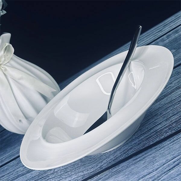 Глубокая тарелка 25.5 см. "Bianco" в подарочной упаковке. Lenardi. Фарфор. Для пасты.