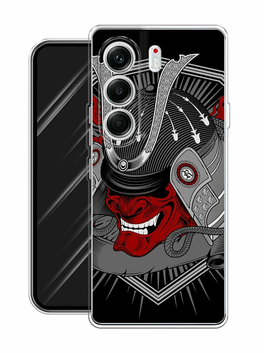 Чехол на Tecno Camon 40 Pro / Текно Камон 40 Про с принтом "Красная маска самурая" — фото 1