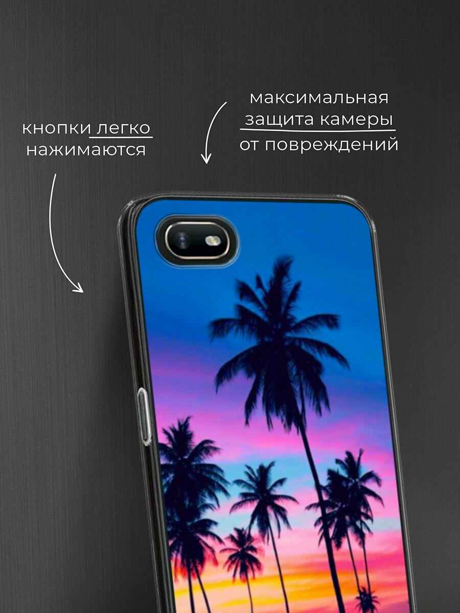 Силиконовый чехол на Oppo A1k / Оппо А1к с принтом "Закат 5" — фото 1