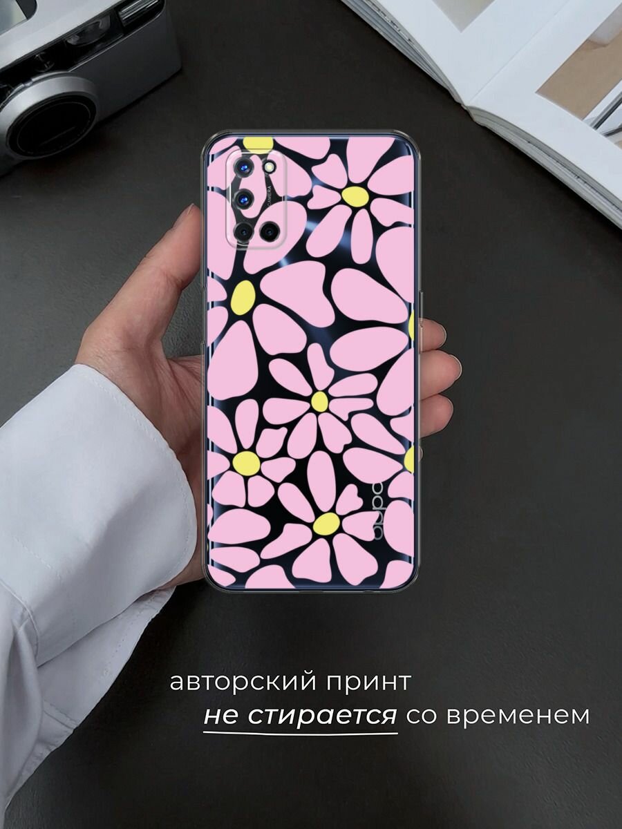 Чехол на Oppo A52/A72 / Оппо A52/A72 с принтом "Розовые лепестки 2", прозрачный — фото 1