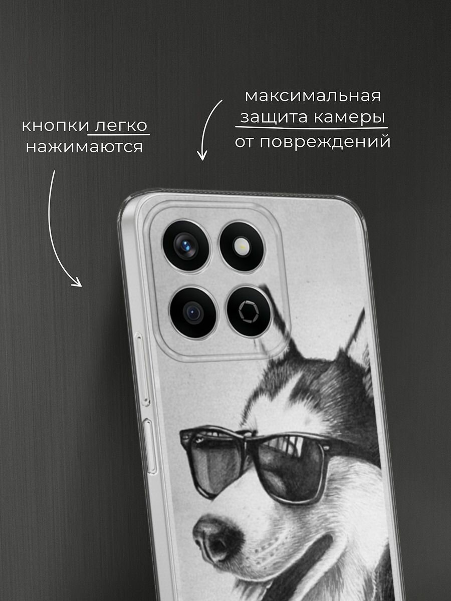 Силиконовый чехол на Honor X7c / Хонор X7c с принтом "Крутой Хаске" — фото 1