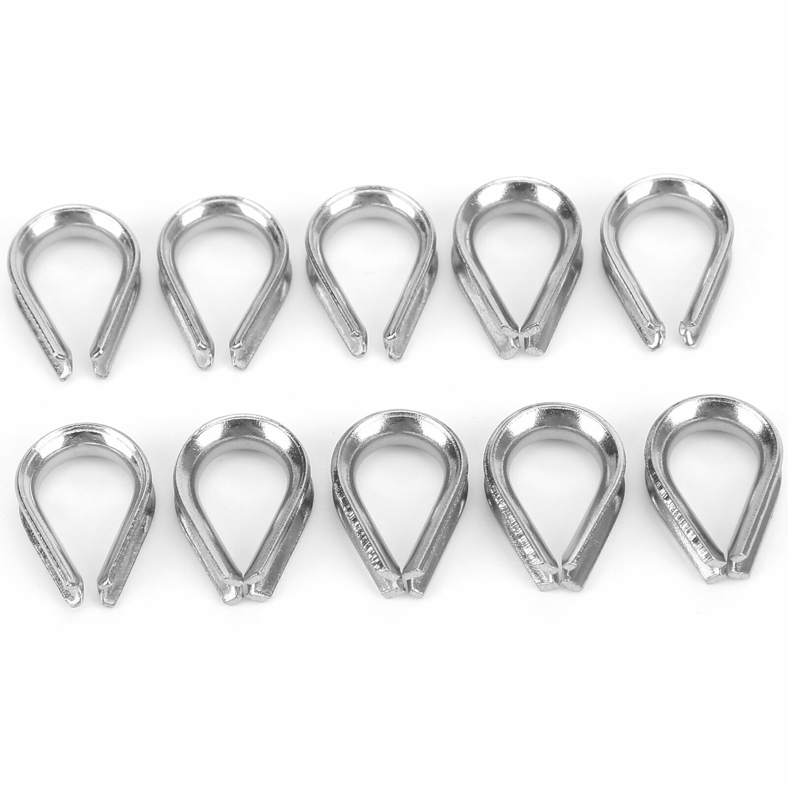 Зажимы для троса из нержавеющей стали 2 мм, металлические зажимы для наперстков с защитным кольцом для кабеля