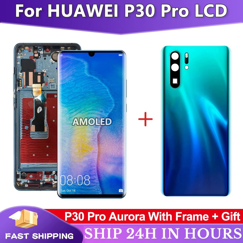 6,47 "Amoled для huawei P30 Pro ЖК-дисплей с сенсорным экраном в сборе, замена pantalla для P30Pro с отпечатком пальца L29 L09 AL00
