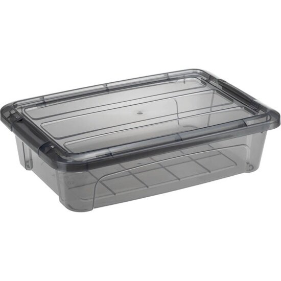 Ящик Idea для хранения с замками КИП 2,8л М 2333 черный прозрачный