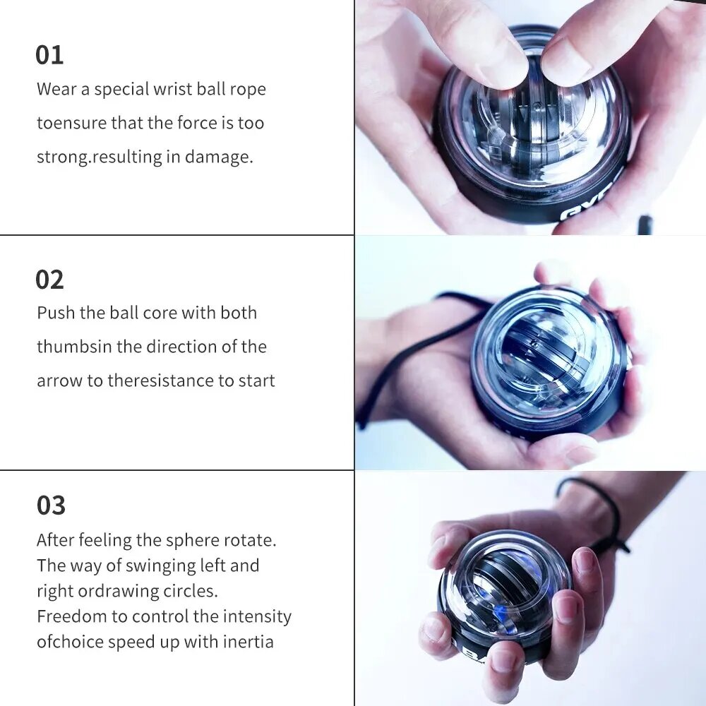 LED Wrist Ball Power Trainer With 5-color light — фото 1