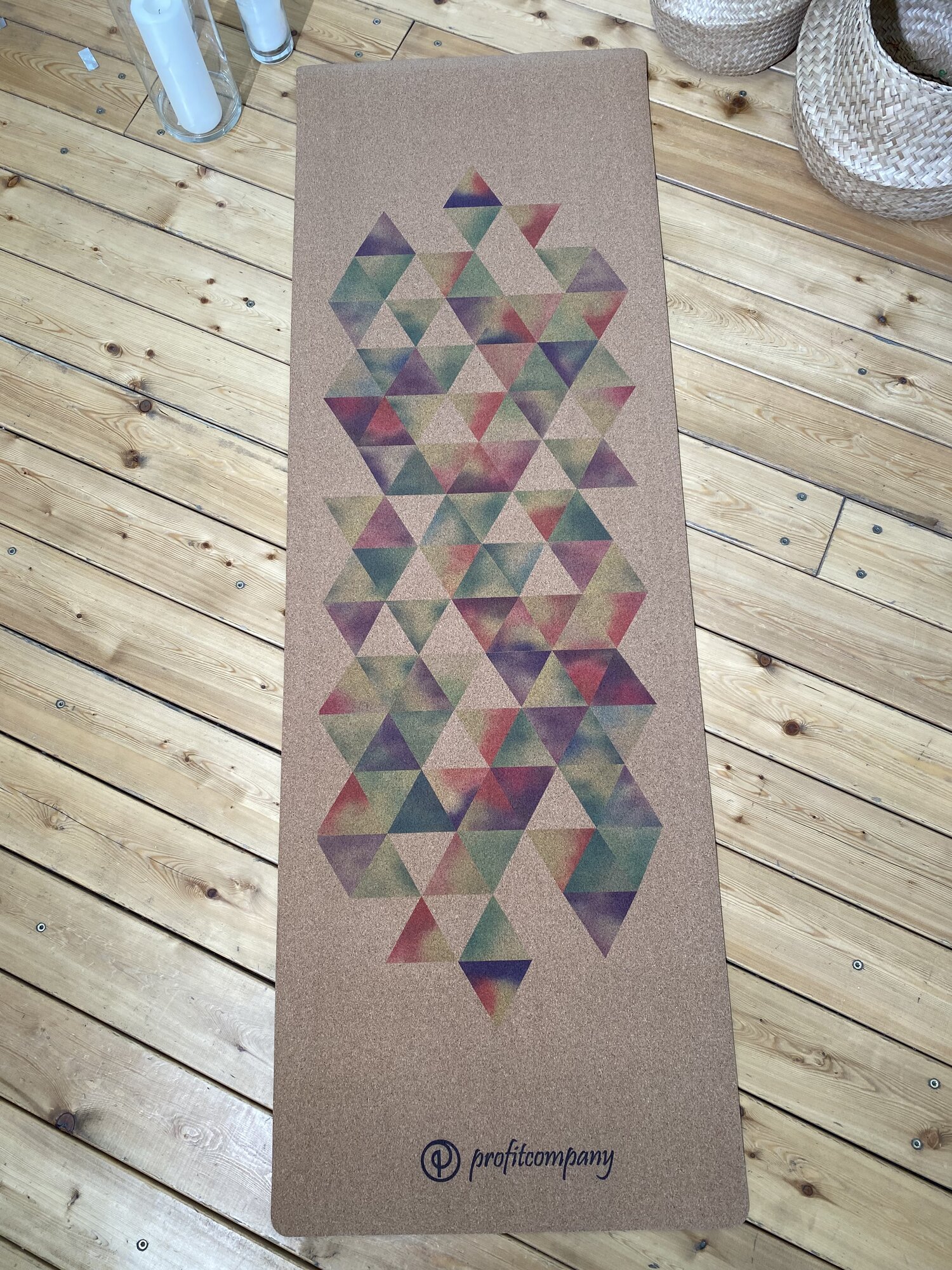 Дизайнерский пробковый эко-коврик, Profitcompany, ромбики, каучук пробка, 183*61*0,4 см