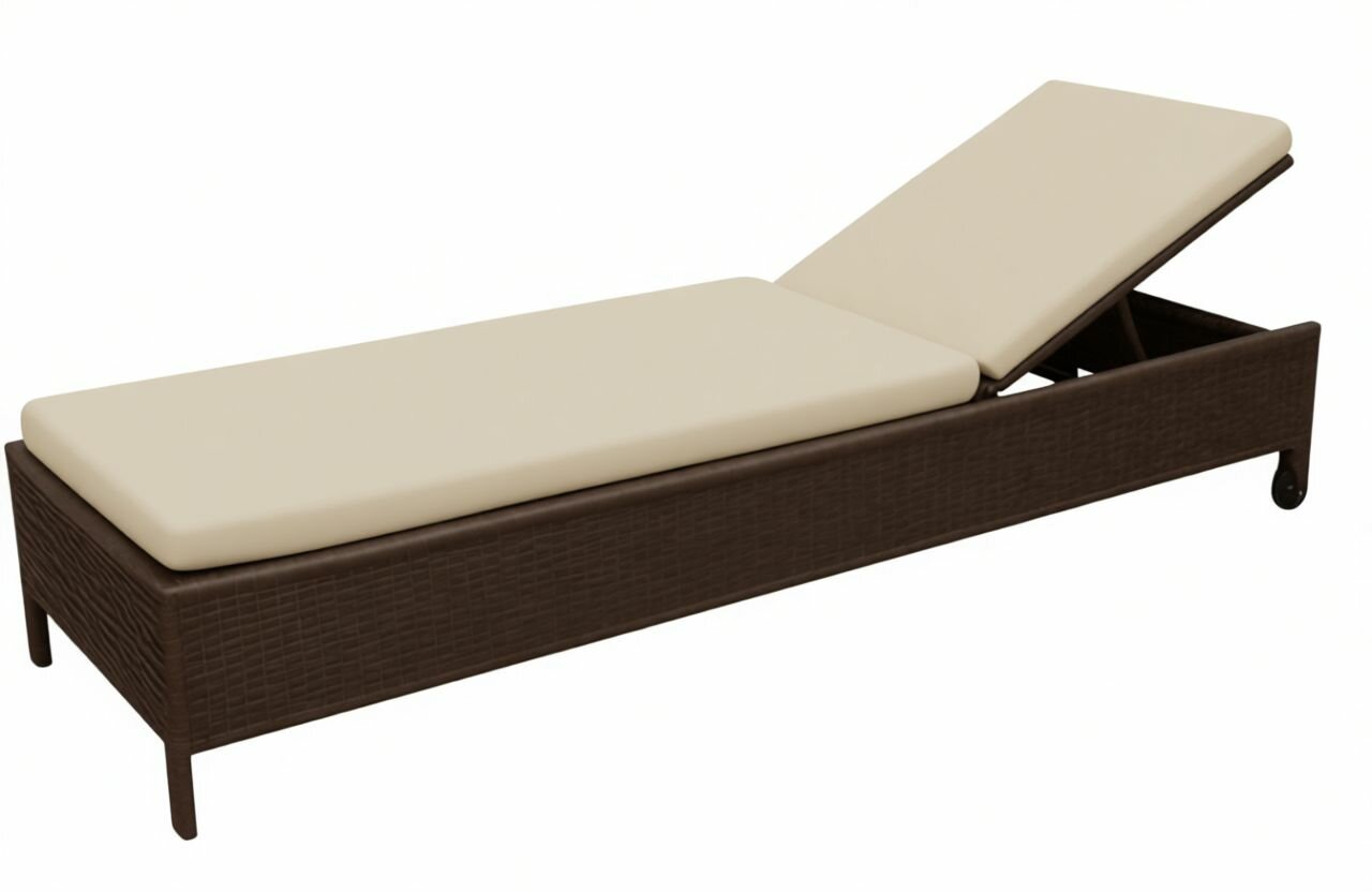 Плетеный шезлонг Lahti, коричневый