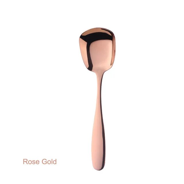Квадратная ложка из нержавеющей стали для риса Розовый, Rose gold, L 4.7x18.3(cm)