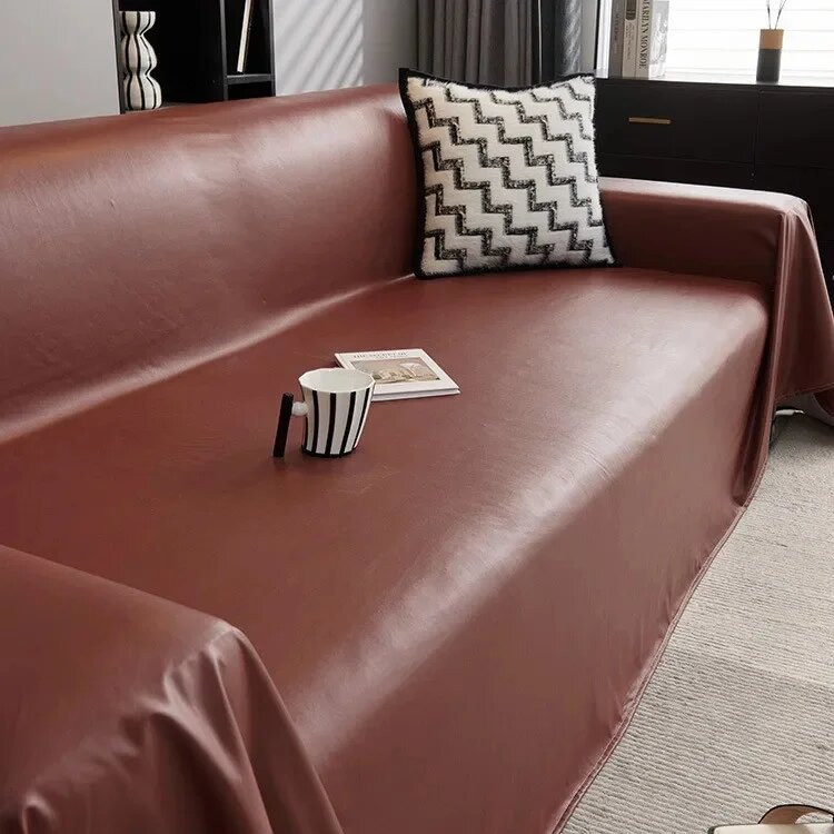 Чехол для дивана из искусственной кожи XC USHIO, 180x230cm, Бордовый