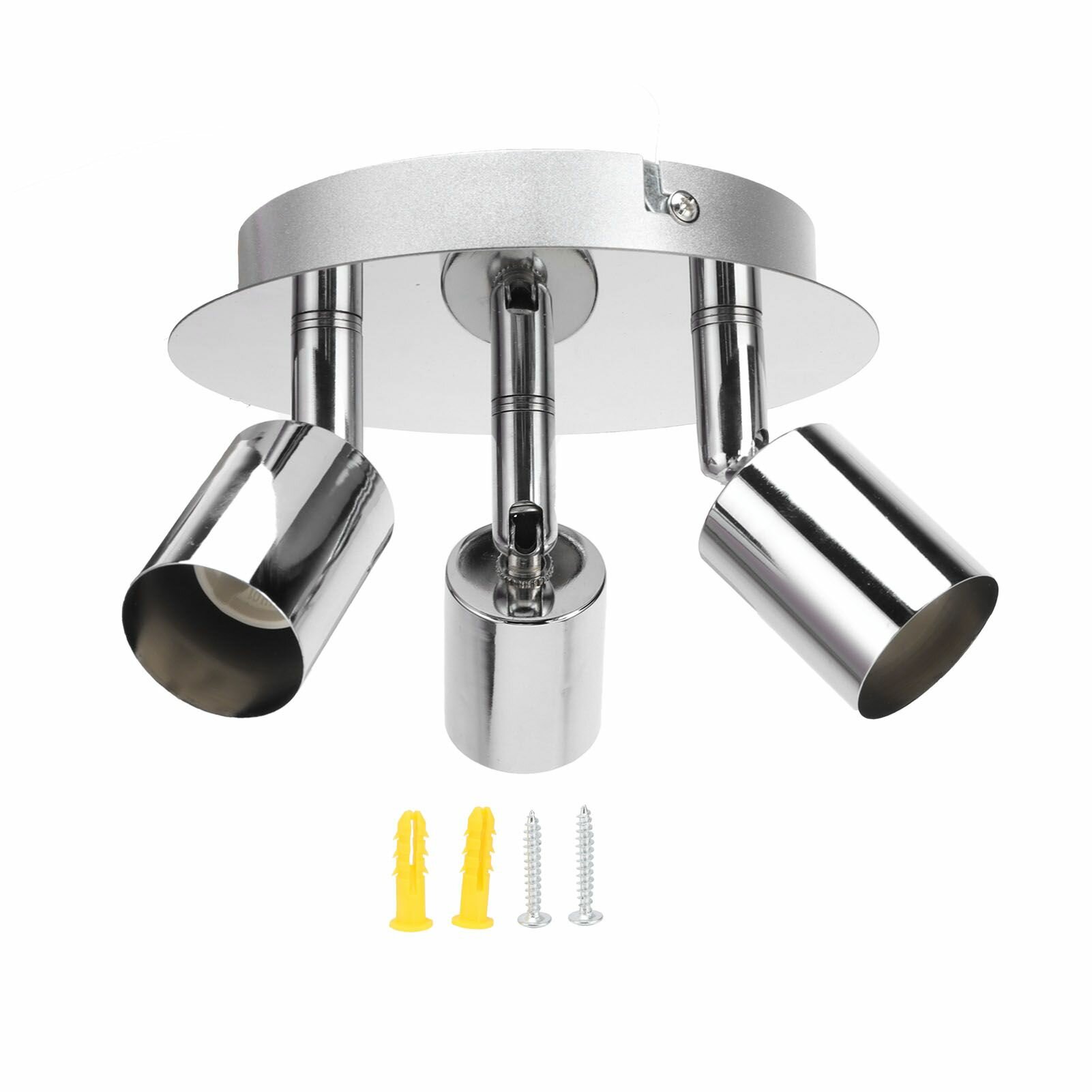 Патрон лампы с 3 головками в форме круга, современный простой цоколь GU10, гибкий вращающийся держатель света для спальни, 85 265 В