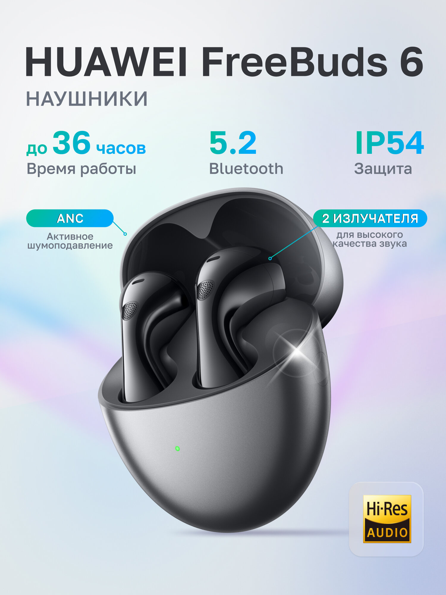 Наушники Huawei FreeBuds 6, чёрные