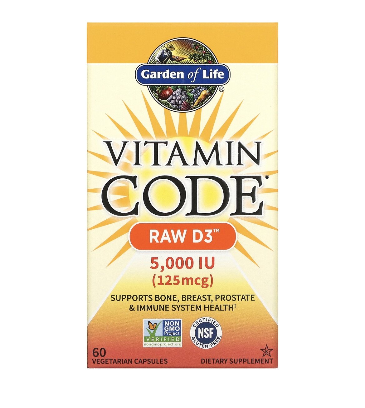 Garden of life Vitamin CODE RAW витамин Д3 5000 МЕ