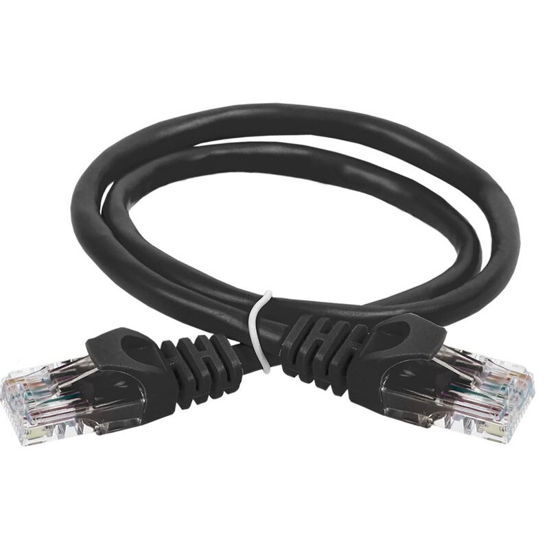 ITK Коммутационный шнур (патч-корд) кат.5E UTP LSZH 1м черный, IEK PC09-C5EUL-1M (1 шт.)