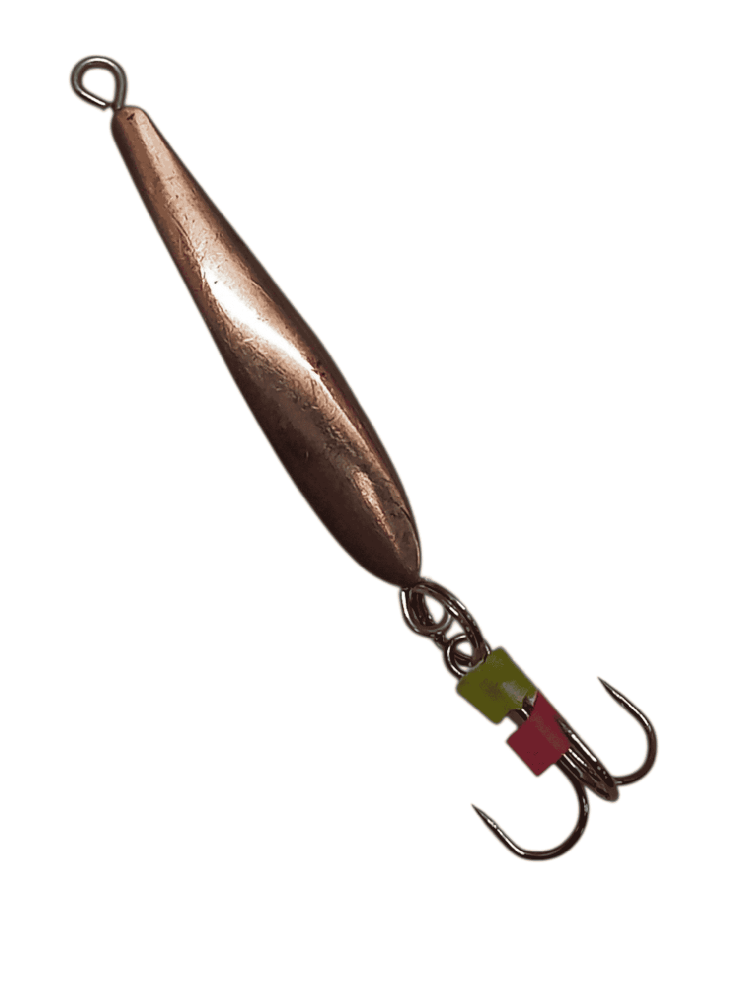 Блесна вертикальная "Яман" Малек с тройником, размер 28 мм, вес 1,3 г, цвет медь 1шт