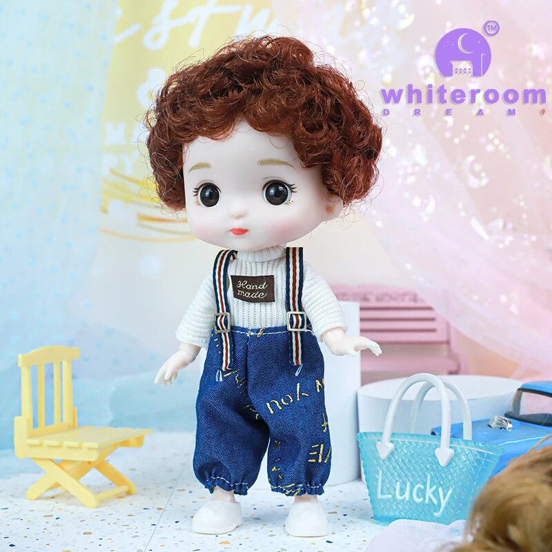 Мини-кукла BJD 16 см, рыжие волосы, цвет 8