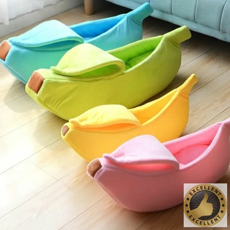 Креативный теплый наполнитель для домашних животных, закрытый наполнитель для кошачьих туалетов, лежанка для домашних животных в форме банана